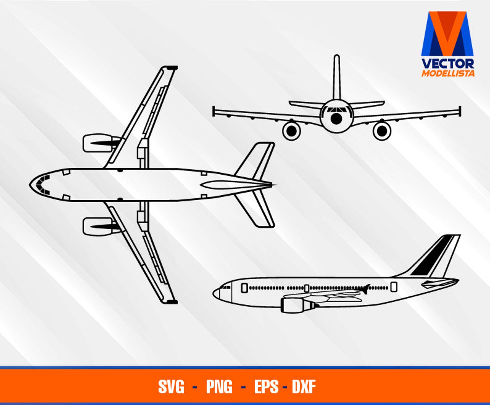 A310 Airplane Blueprint EPS SVG PNG Dxf Vector Art - Etsy