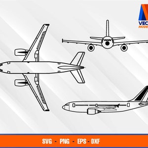 A310 Airplane Blueprint EPS - SVG - PNG - Dxf Vector Art - Cricut ...