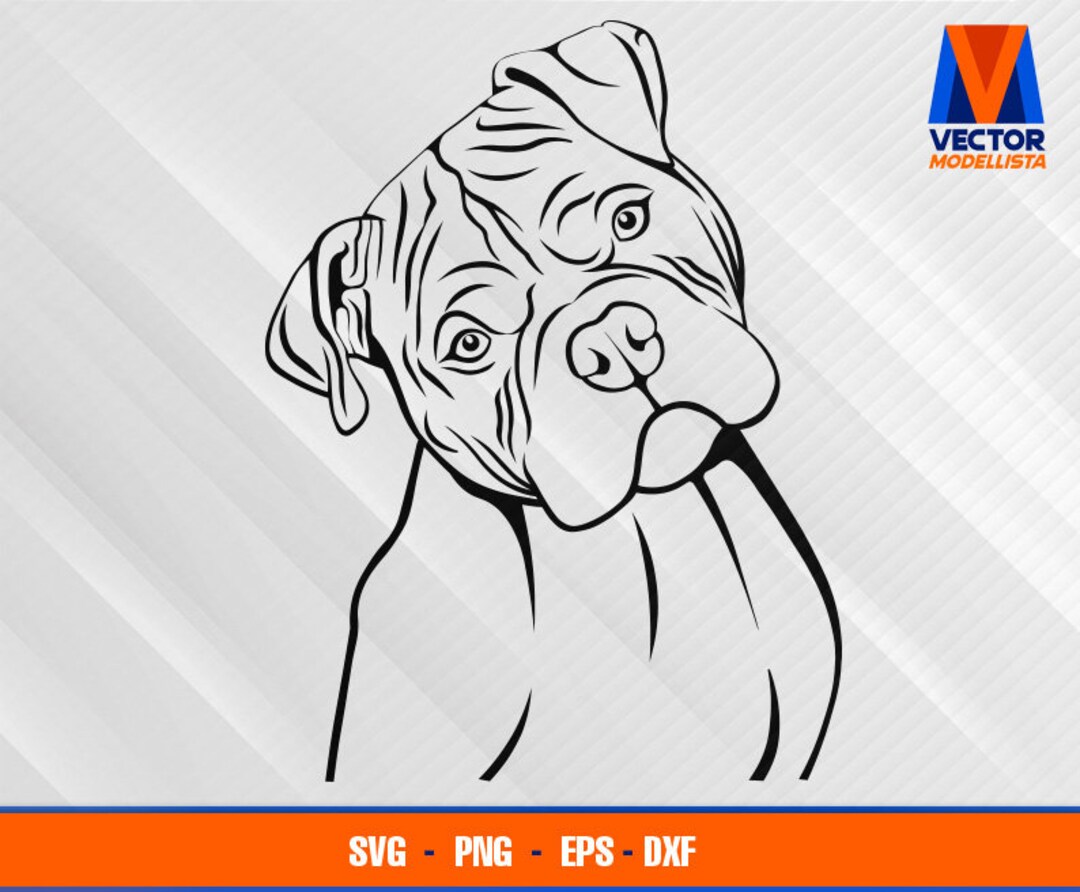 Puppy Bullmastif Pitbull Mix EPS SVG PNG Dxf Vector Art Cricut ...
