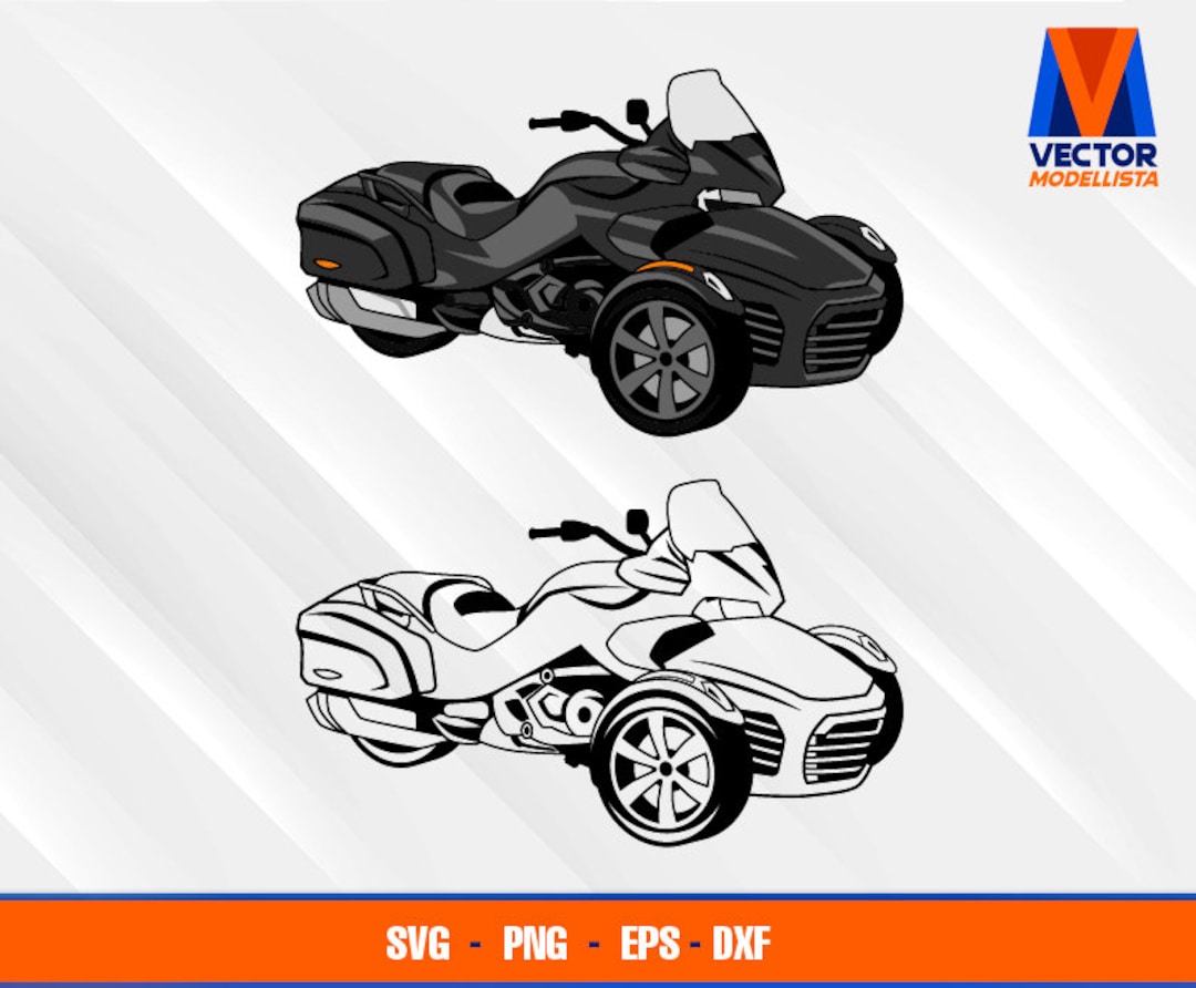 2019 Spyder F3 Three Wheeler Motorcycle EPS - SVG - PNG - Dxf Vector ...
