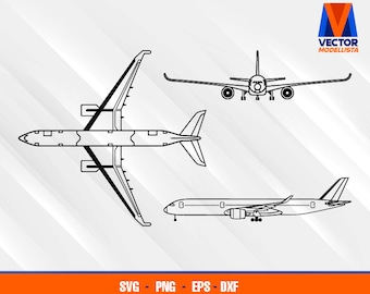 A321 Airplane Blueprint EPS SVG PNG Dxf Vector Art - Etsy