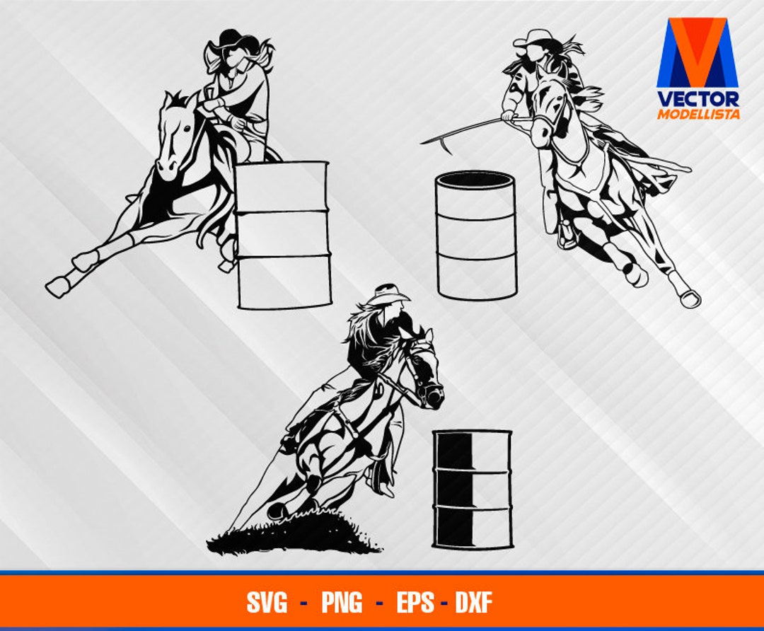 Barrel Race Bundle EPS - SVG - PNG - Dxf Vector Art - Cricut ...