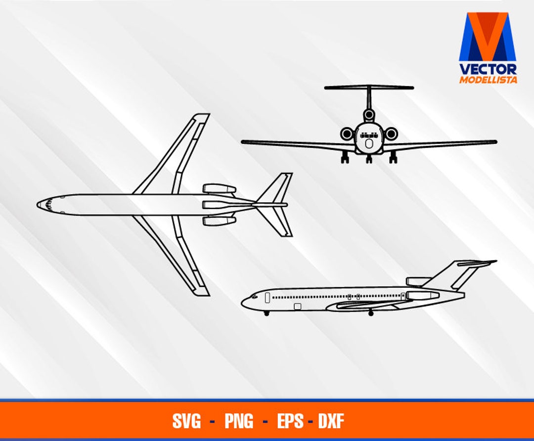 B727-200 Flugzeug Blueprint EPS SVG PNG Dxf Vektor Art - Etsy Österreich