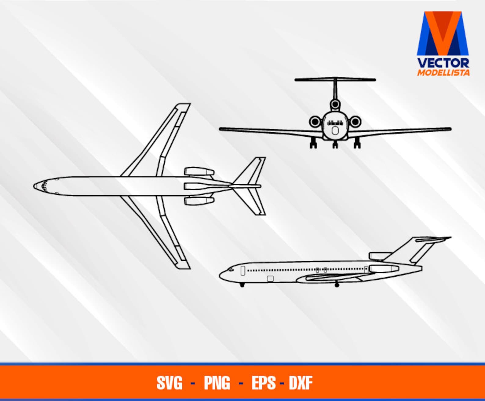 B727-200 Airplane Blueprint EPS SVG PNG Dxf Vector Art - Etsy Ireland