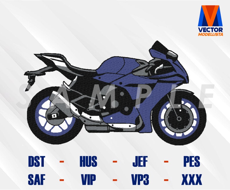 Yzf R1 Motorcycle DST EXP PES Exp Hus Machine Embroidery Design ...