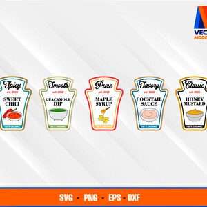 X15 Condiment Labels Bundle EPS - SVG - PNG - Dxf Vector Art - Cricut ...