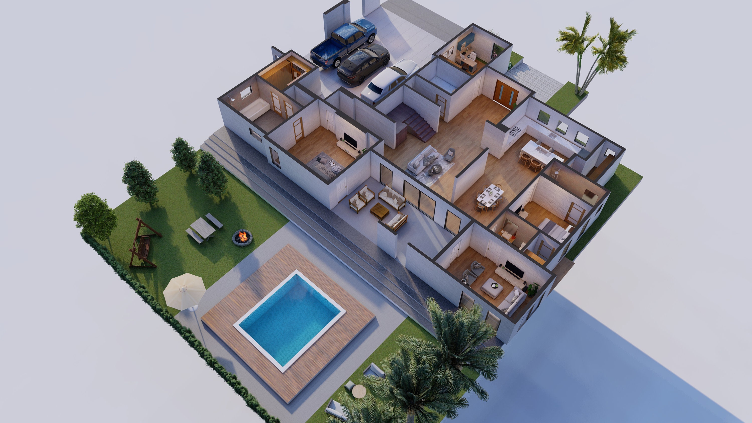 Full 3D Floor Plan, 3D Site Map, 2d Plan Create From Paper Drawing ...