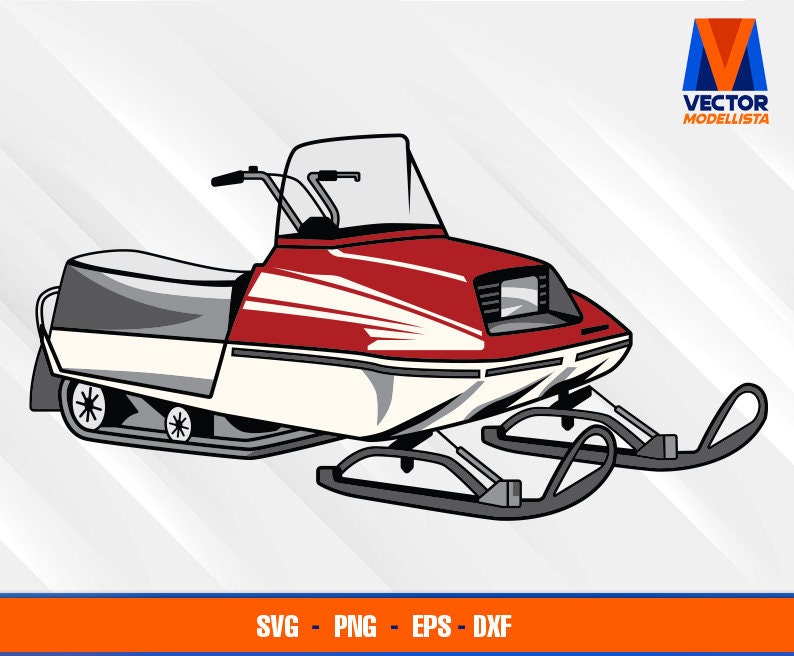 Vintage Snowmobile EPS SVG PNG Dxf Vector Art Cricut Silhouette Cameo ...