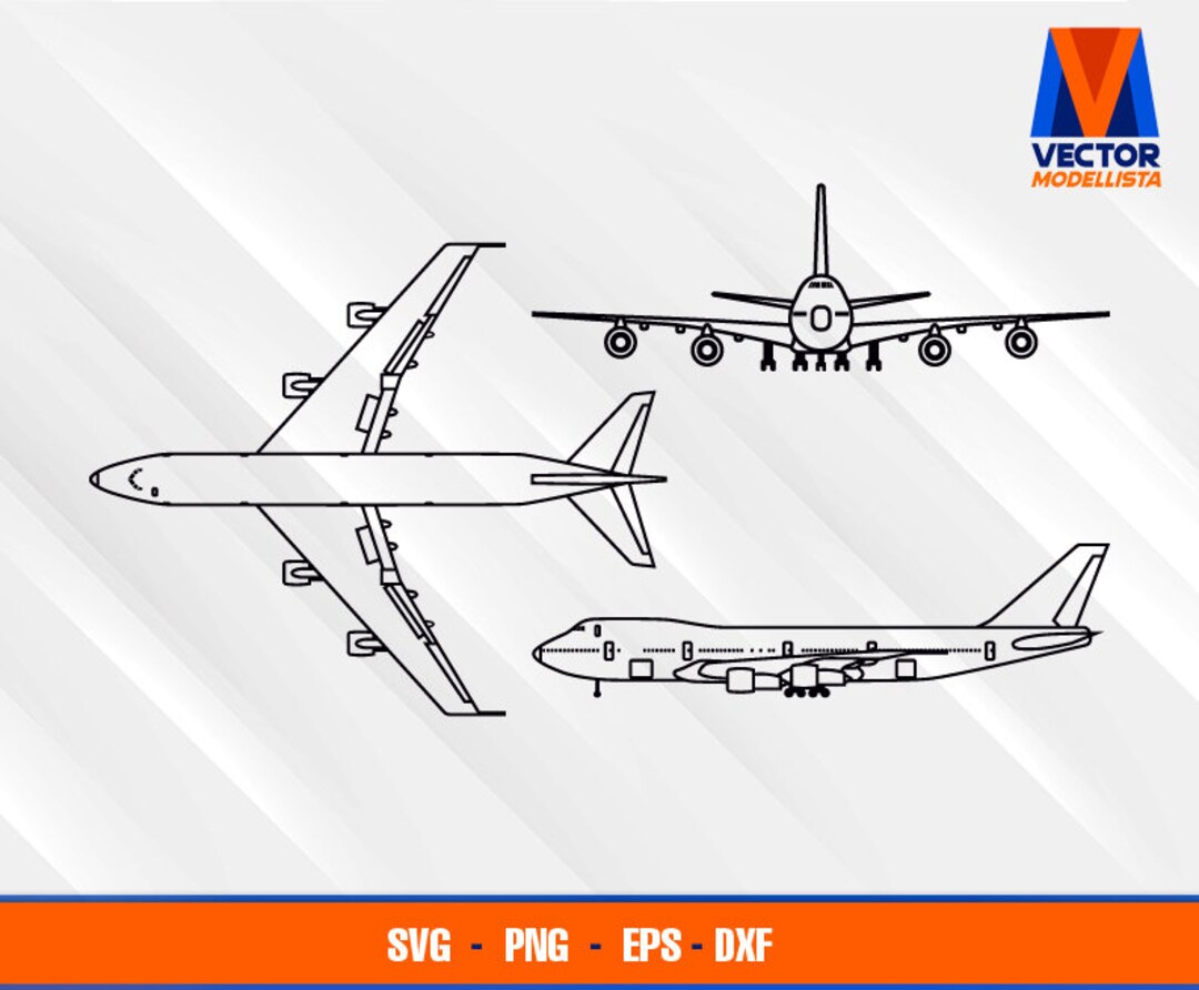B-737 Sp Airplane Blueprint EPS - SVG - PNG - Dxf Vector Art - Cricut ...