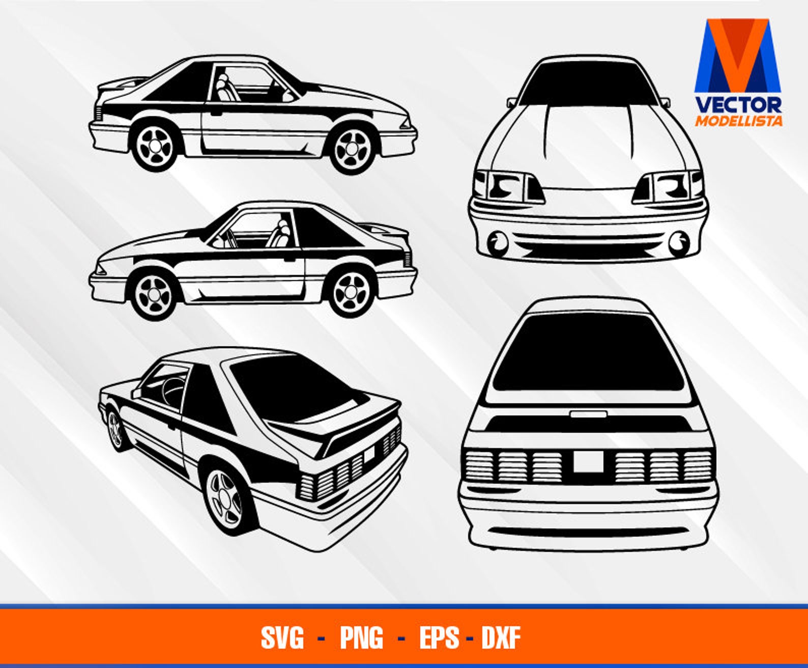1993 Fox Body Gt EPS SVG PNG Dxf Vector Art Cricut Silhouette Cameo - Etsy