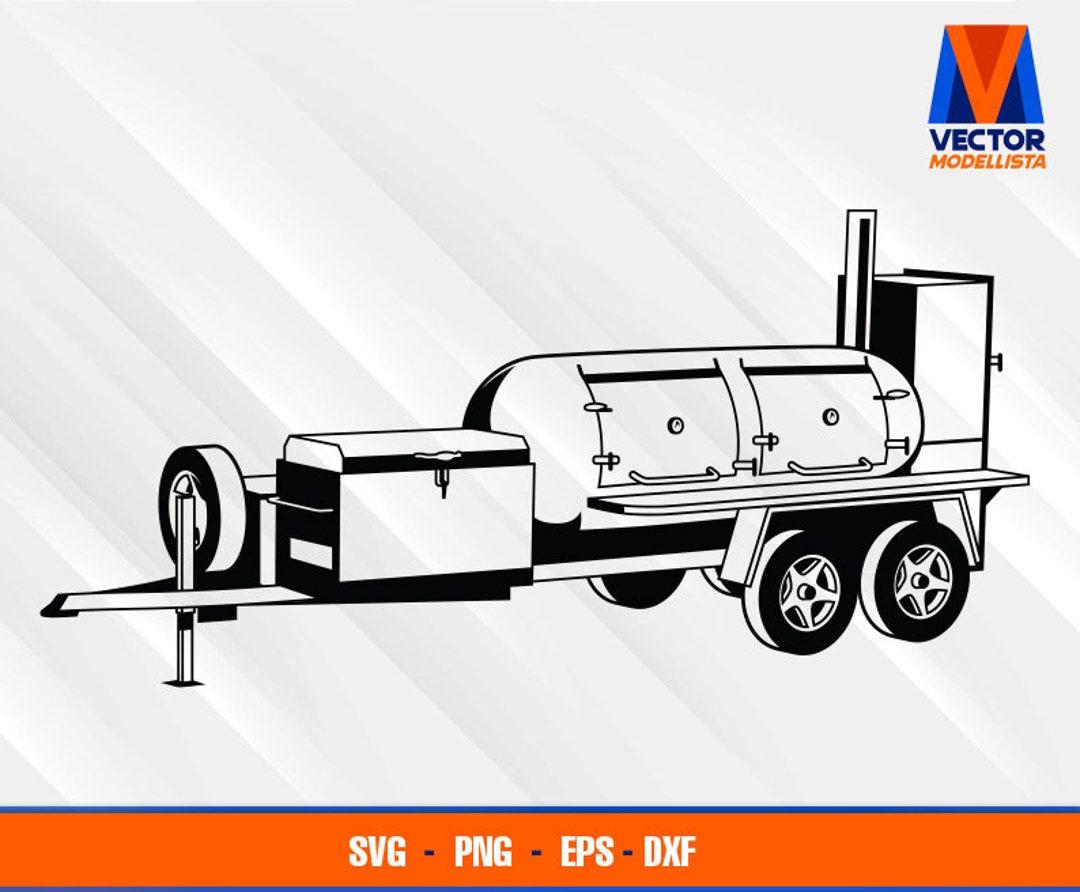 On Wheels Smoker Bbq SVG - PNG - DXF - Eps - Wood Grill Smoke - Smoker ...