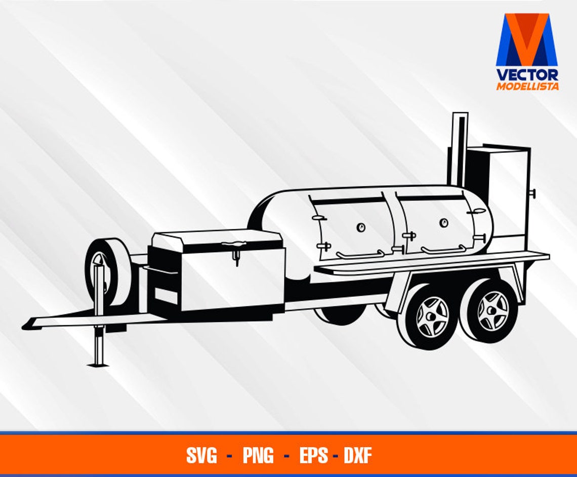 On Wheels Smoker Bbq SVG - PNG - DXF - Eps - Wood Grill Smoke - Smoker ...