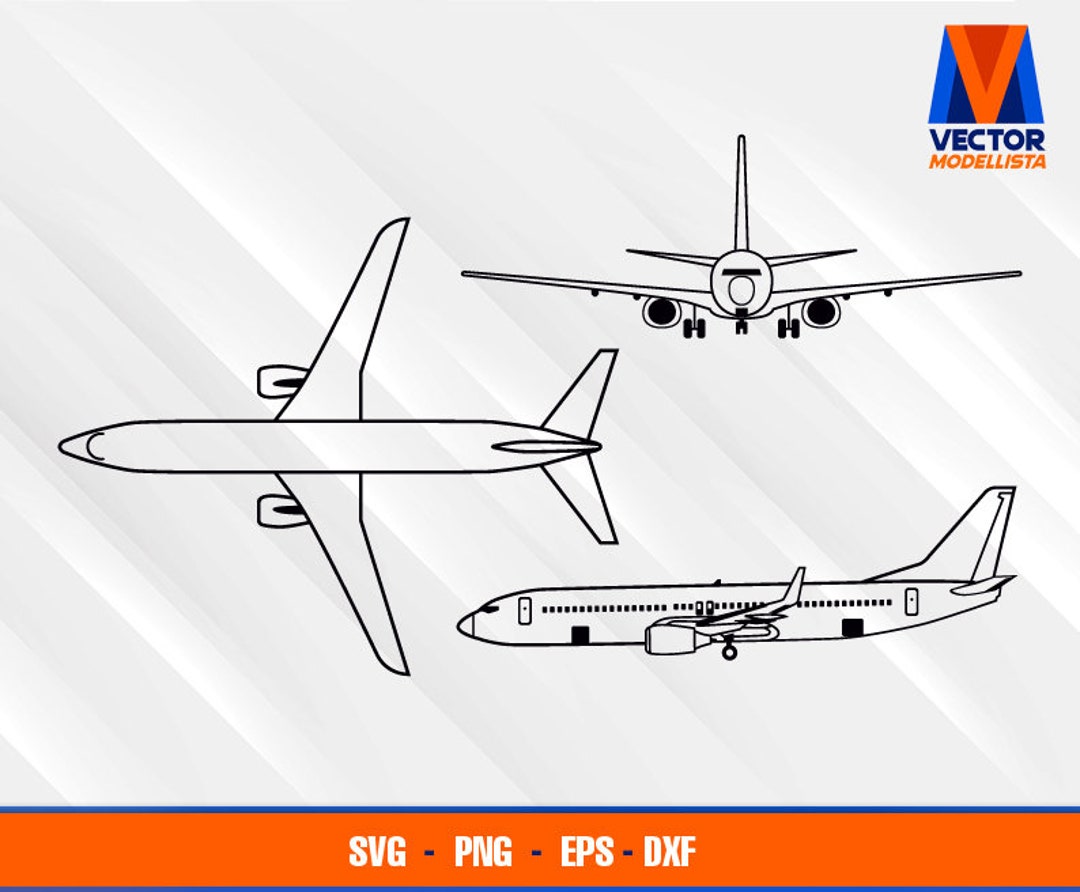 B737-900 Airplane Blueprint EPS - SVG - PNG - Dxf Vector Art - Cricut ...