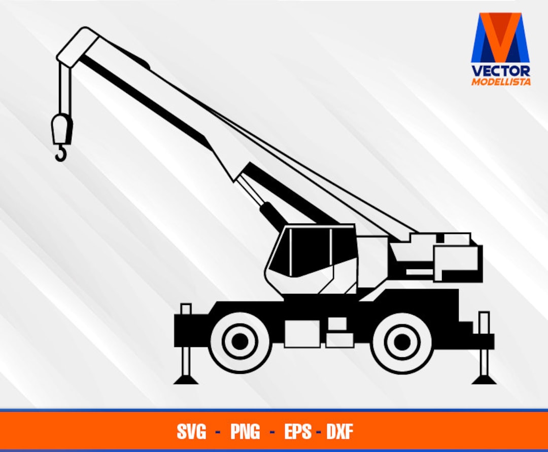 30-50T Rough Terrain Crane SVG - PNG - Dxf Vector Art - Cricut ...