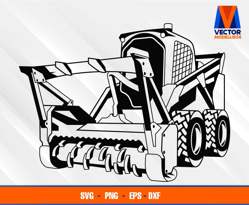 Skid Steer With Forestry Mulchers EPS - SVG - PNG - Dxf Vector Art - Etsy
