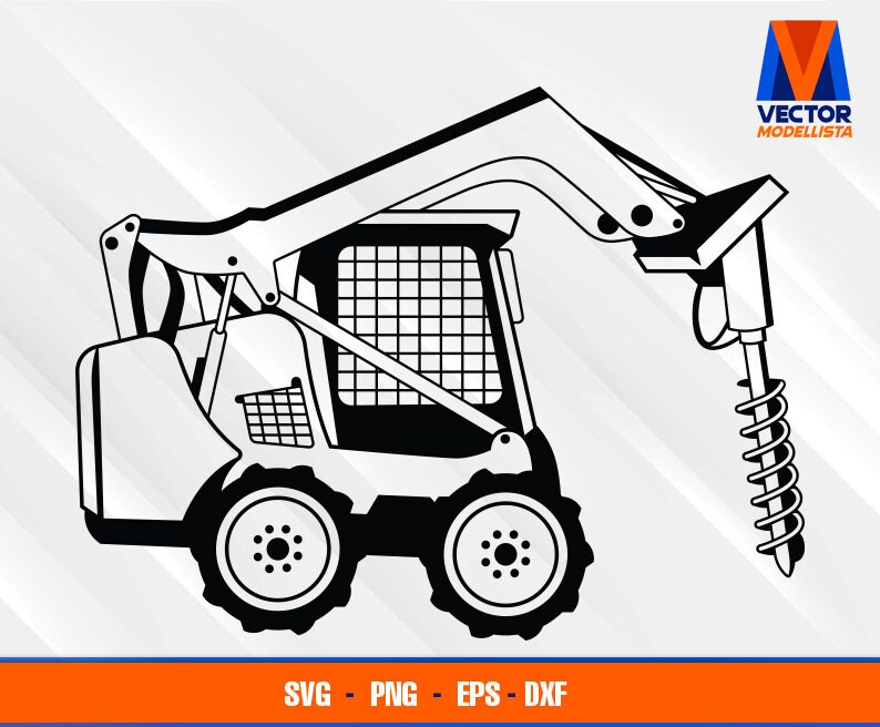 Skid Steer With Auger EPS SVG PNG Dxf Vector Art - Etsy