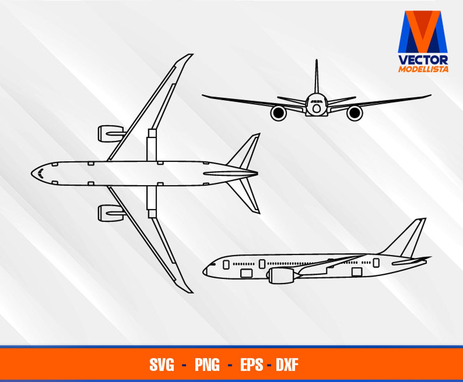 B787-800 Airplane Blueprint EPS SVG PNG Dxf Vector Art - Etsy