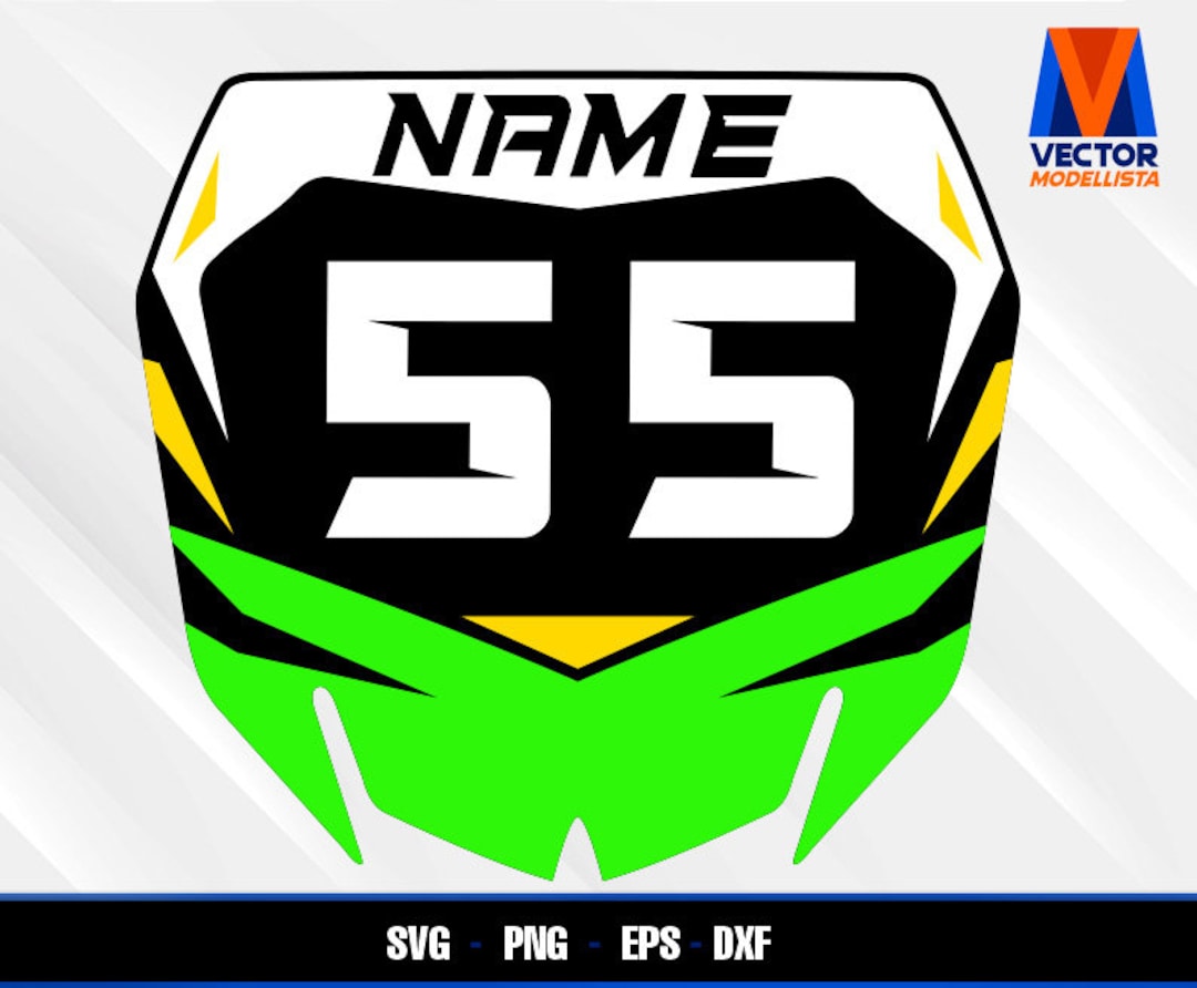 Motocross Racing Number Plate - Racing Alphabet and Numbers SVG - EPS ...