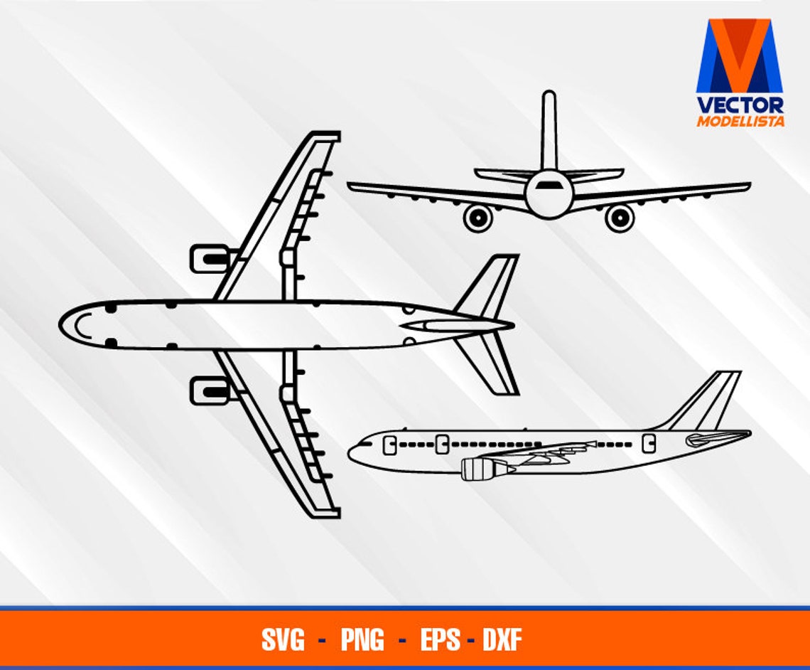 A300-600 Airplane Blueprint EPS SVG PNG Dxf Vector Art - Etsy