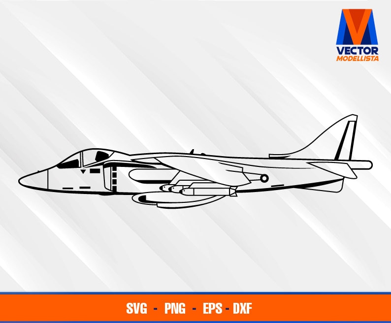 Av-8b Harrier Ii Airplane SVG - EPS - PNG - Dxf Vector Art - Us Air ...