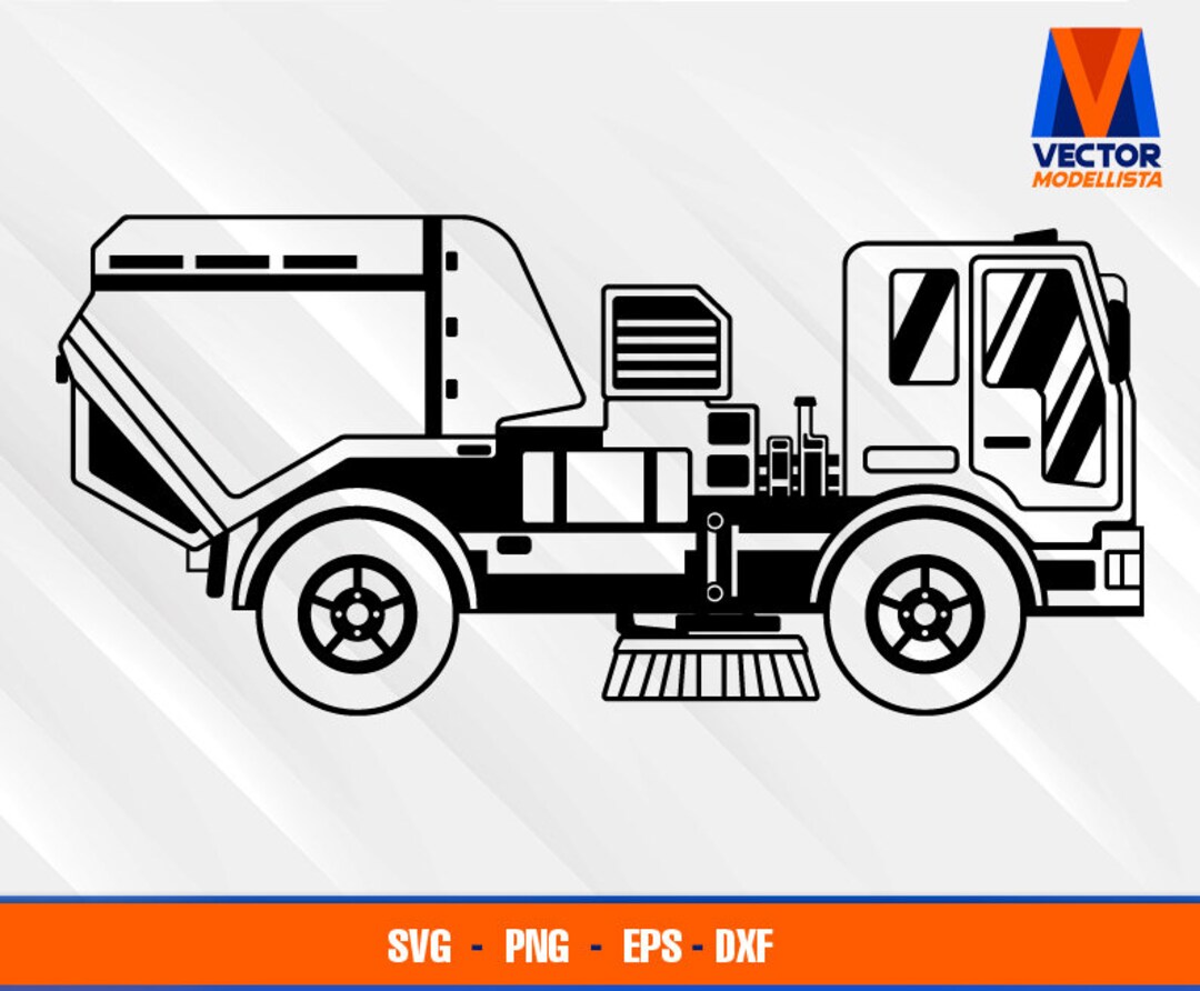 Street Sweeper Truck SVG - PNG - Dxf Vector Art - Cricut - Silhouette ...