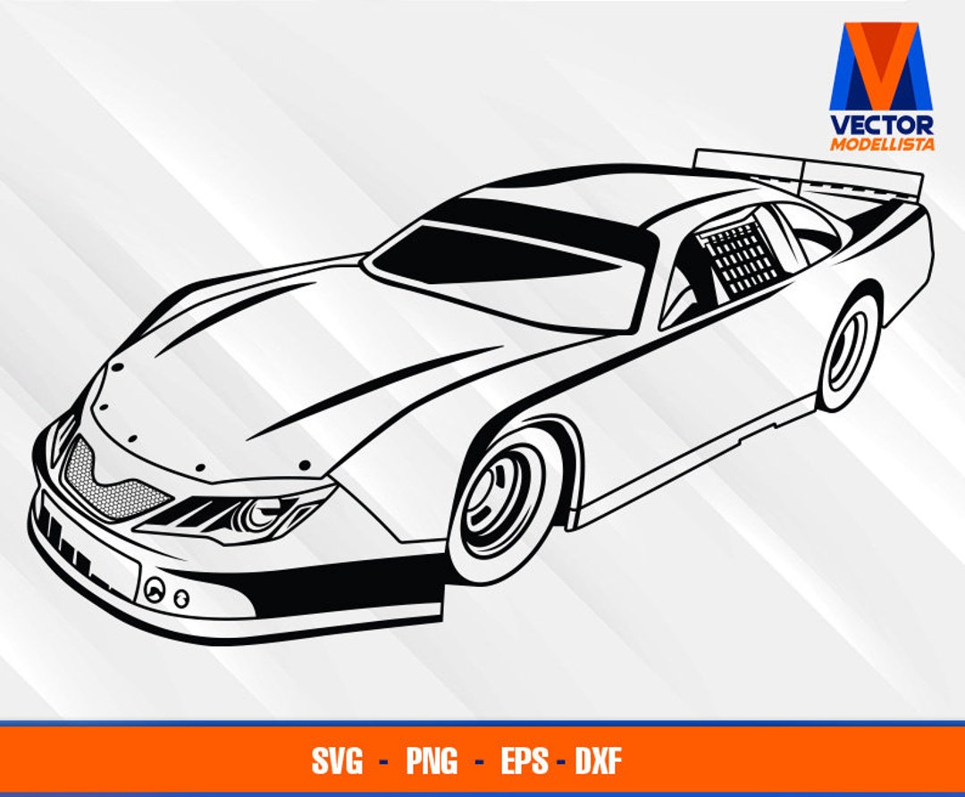 Pavement Late Model Race Car EPS - SVG - PNG - Dxf Vector Art - Cricut ...