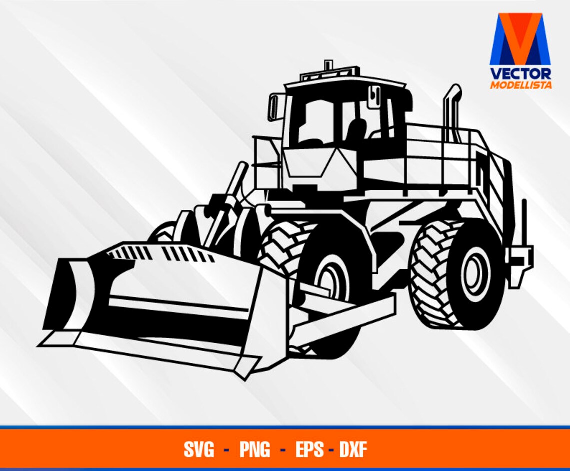 Wheel Bulldozer EPS SVG PNG Dxf Vector Art - Etsy