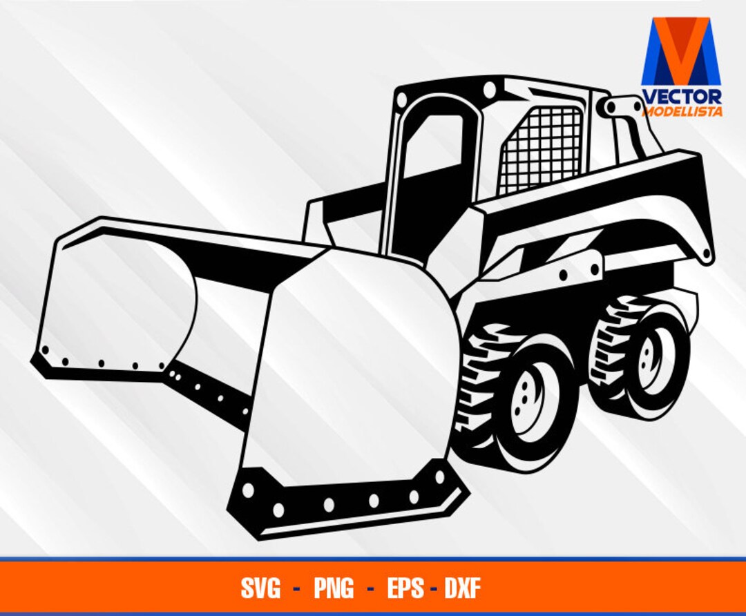 Skid Steer With Snow Pusher EPS - SVG - PNG - Dxf Vector Art - Etsy