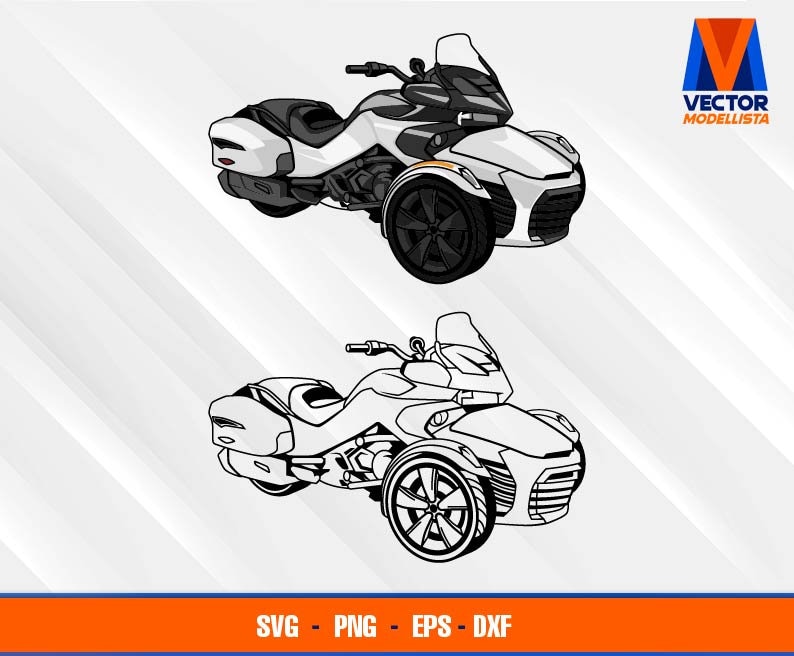 2023 Spyder F3-T Three Wheeler Motorcycle EPS SVG PNG Dxf Vector Art ...