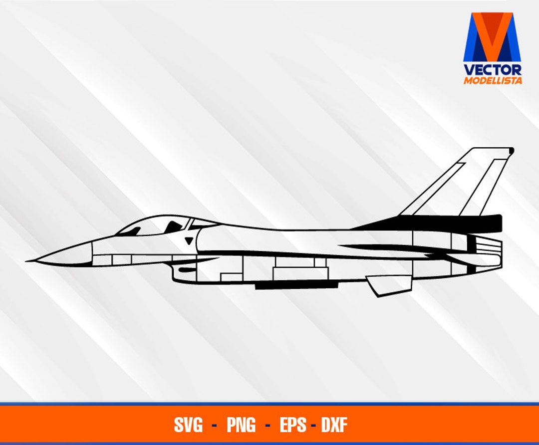 F-16 Fighting Falcon Airplane SVG - EPS - PNG - Dxf Vector Art - Us Air ...