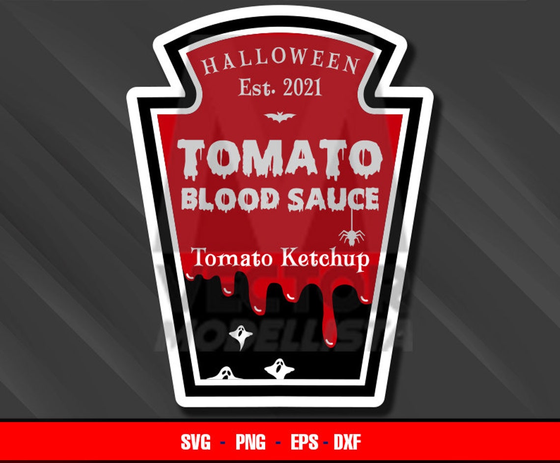 Halloween Condiment Label EPS SVG PNG Dxf Vector Art Cricut Silhouette ...