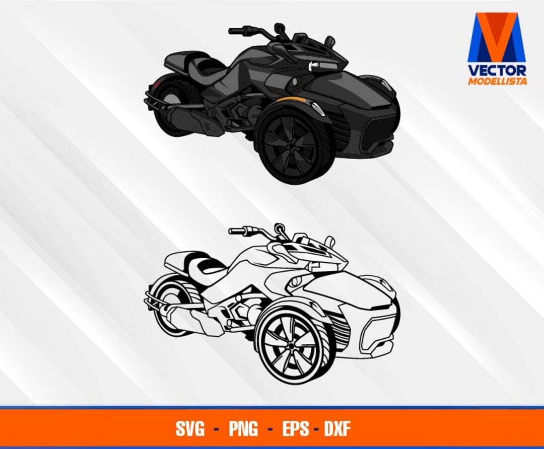 2023 Spyder F3 Three Wheeler Motorcycle EPS - SVG - PNG - Dxf Vector ...