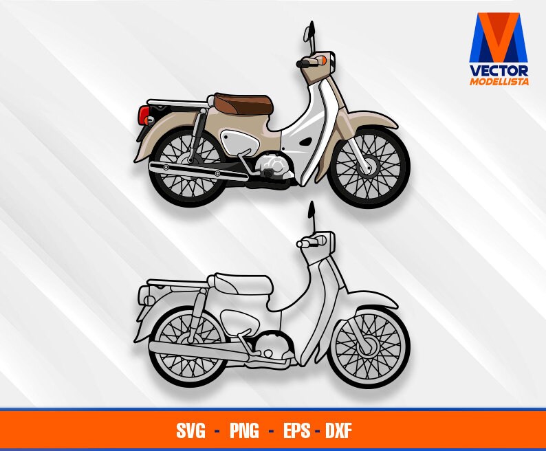 Super Cub C90 Motorcycle EPS SVG PNG Dxf Vector Art | Etsy