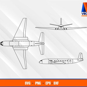 Comet 2 Airplane Blueprint EPS - SVG - PNG - Dxf Vector Art - Cricut ...