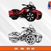 2017 Spyder F3-T Three Wheeler Motorcycle EPS - SVG - PNG - Dxf Vector ...