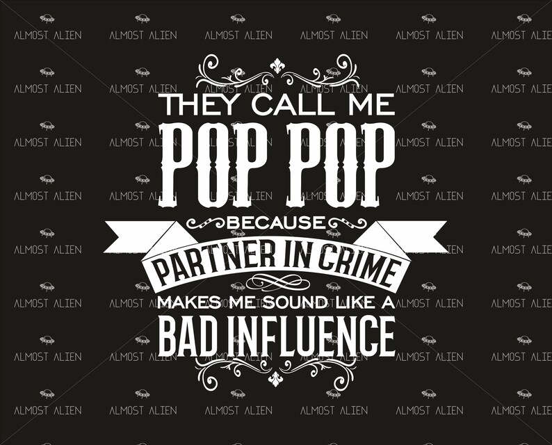 Pop Pop Partner in Crime SVG: Funny Grandpa Design (digital Download ...