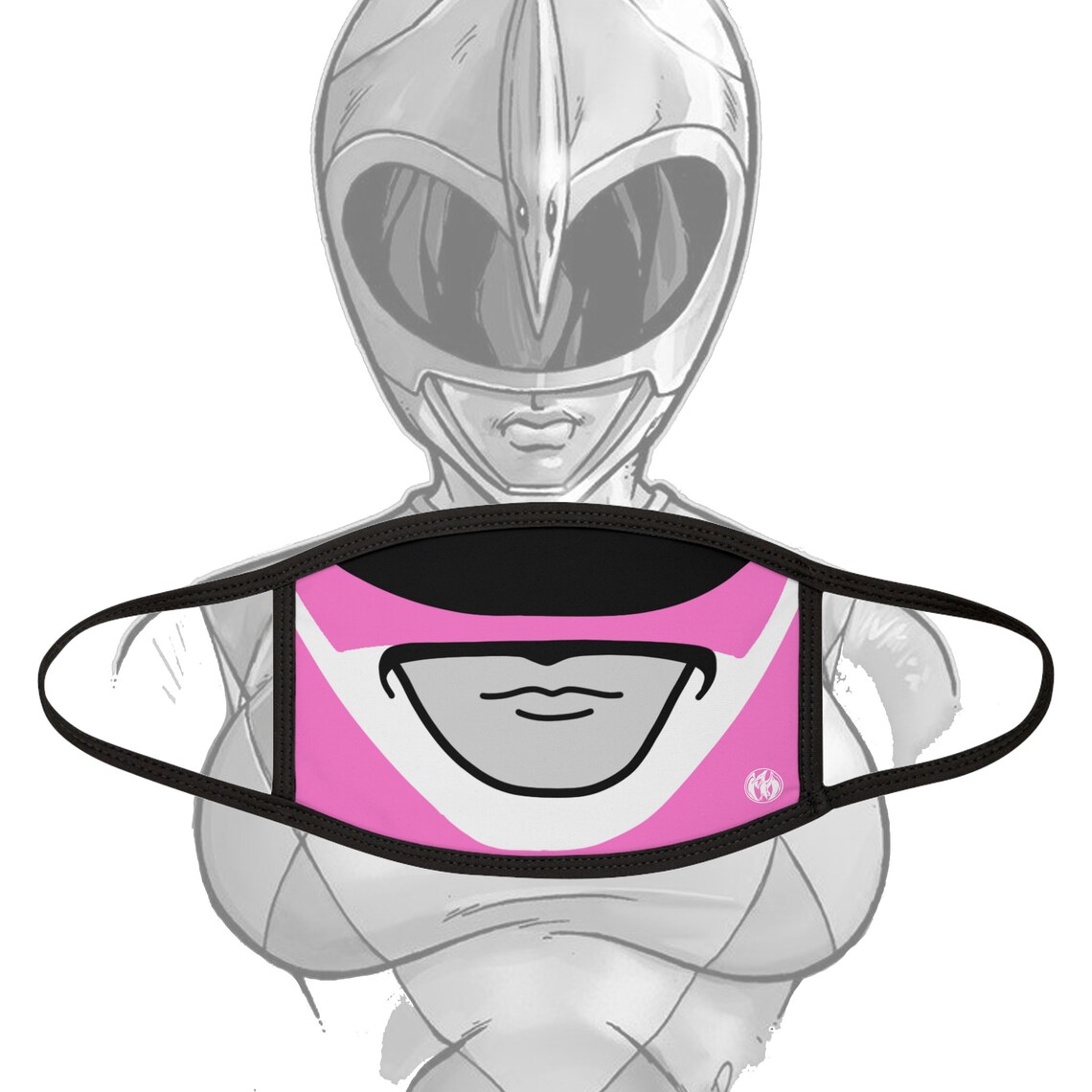 Pink Ranger Facemask, Cute Mouth Mask Power, Pink Pterodactyl Symbol - Etsy