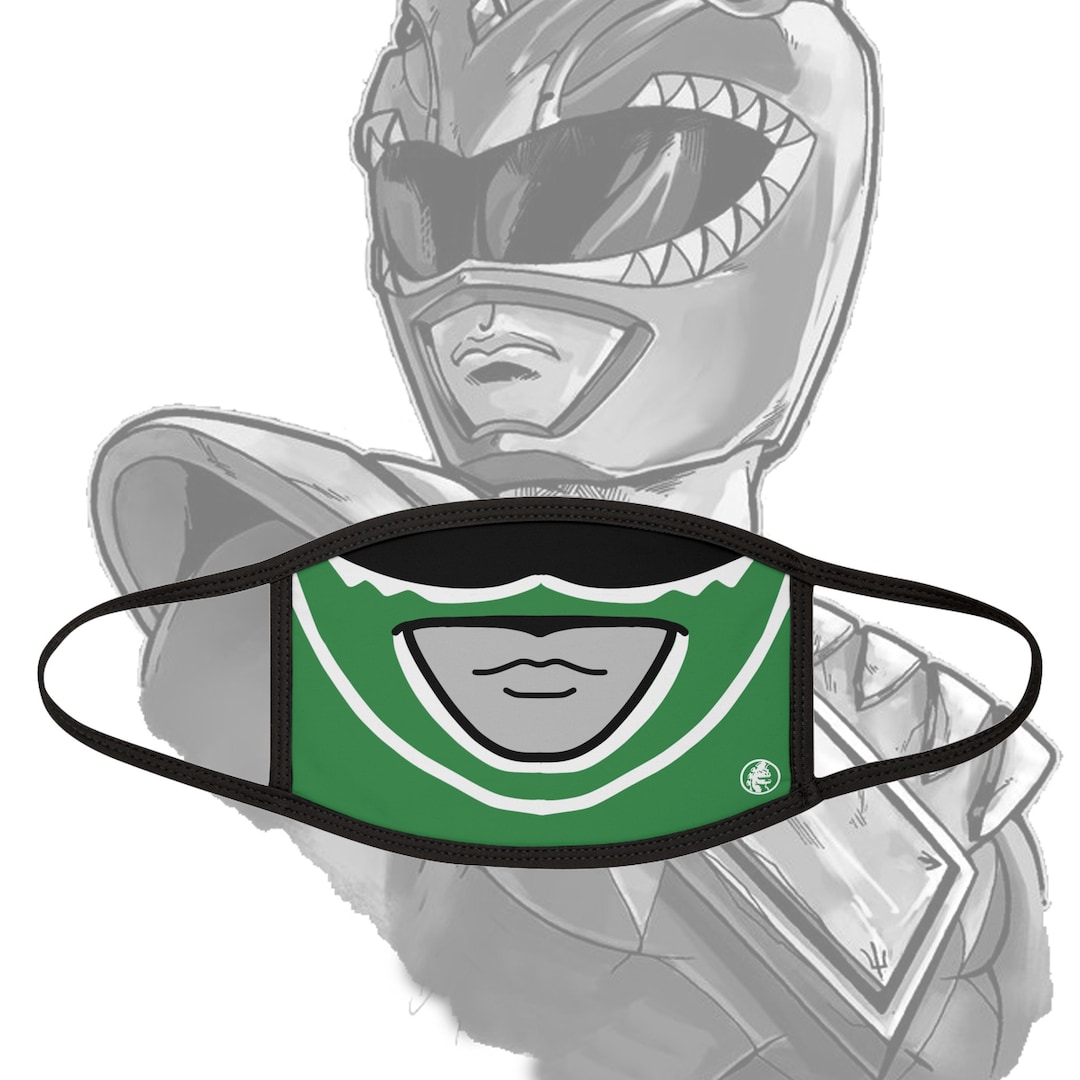 Green Ranger Facemask, Cute Mouth Mask Power, Green Dragonzord Symbol ...