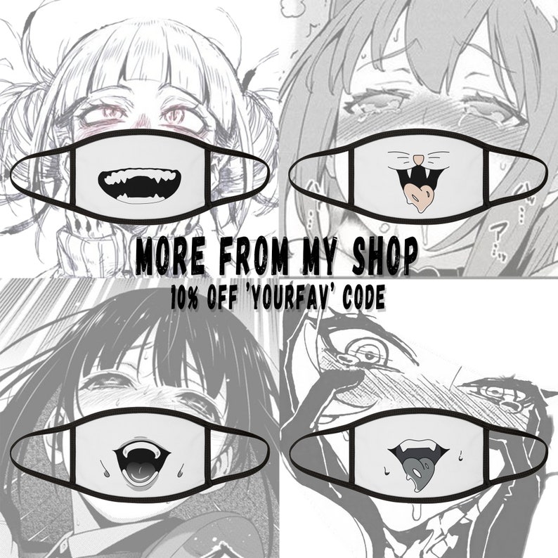 Ahegao Facemask for Anime Weaboo Lover, Manga Mouthmask Anime Girl Boy ...