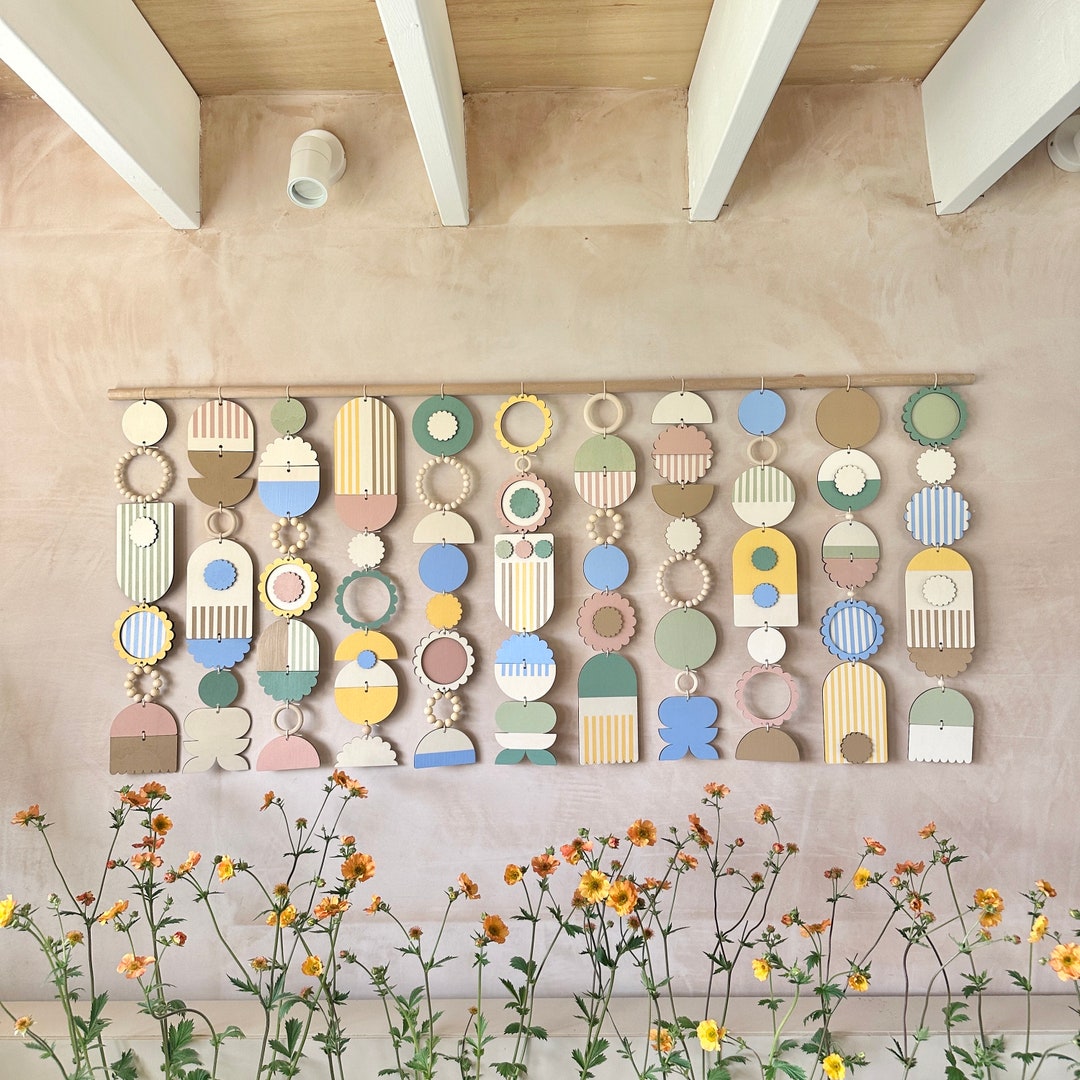 Floral Wall Hanging Large Pastel Wall Art Feature Wall Decor Floral ...