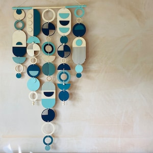 Large Blue Wall Art - Geometric Artwork - Minimal Home Decor - Ocean ...