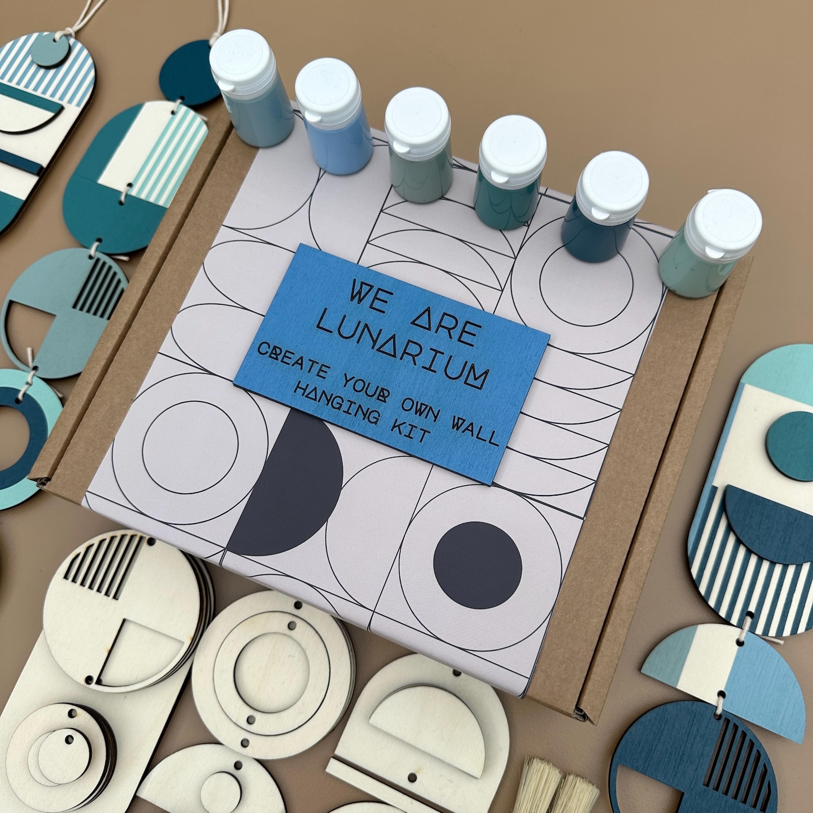 Blue Modern Wall Art Kit - DIY Home Decor Gift - Craft Gift - Create ...