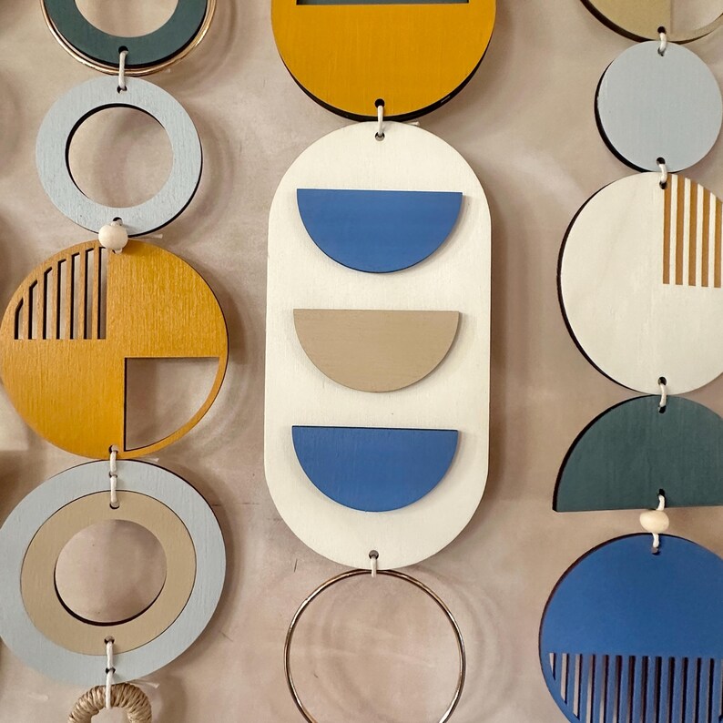 Gallery Wall Art - Wood Wall Hanging - Geometric Patterns - Modern Art ...