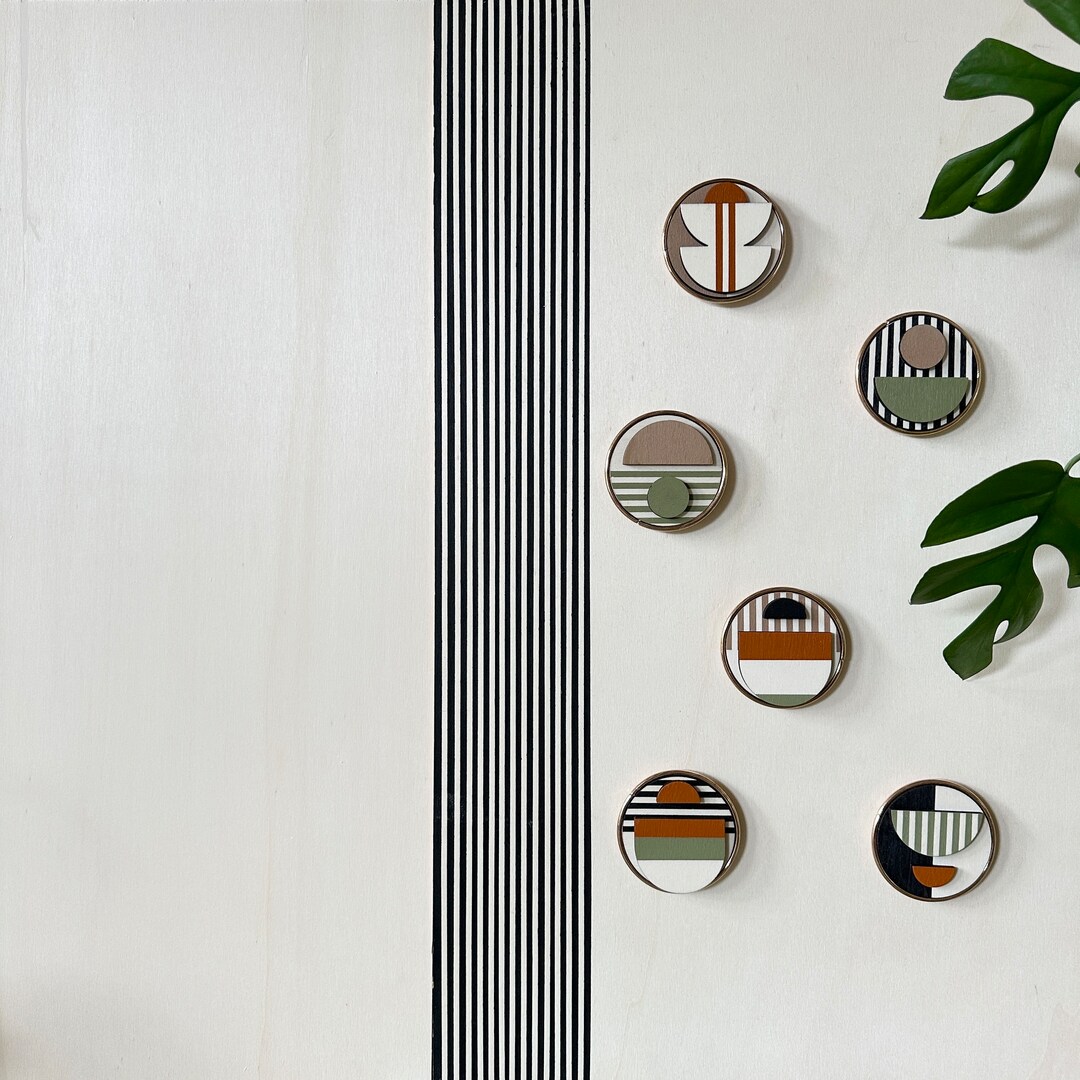 Mid Century Modern Fridge Magnets – Set of 6 Handmade Wooden Magnets - Etsy