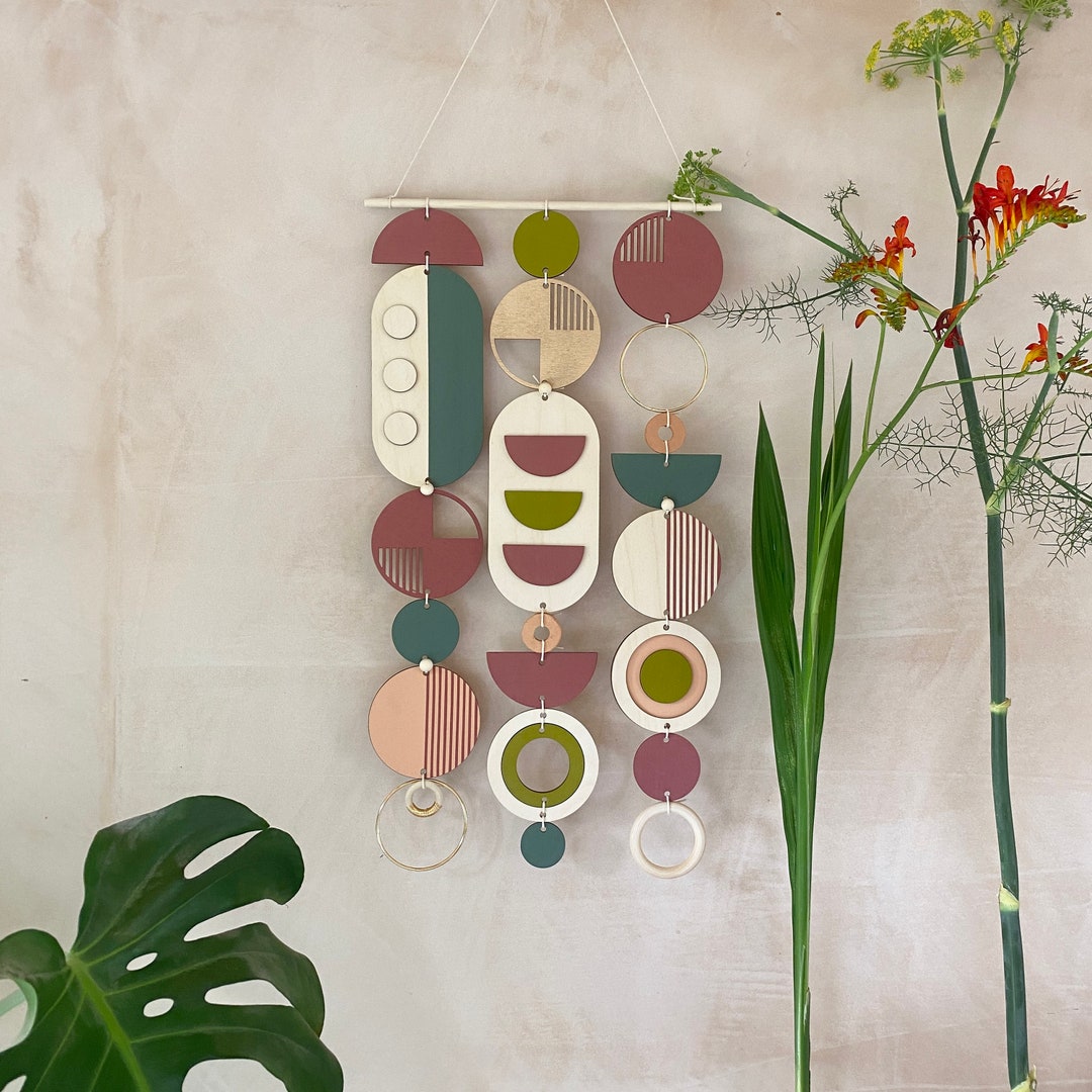 Modern Geometric Wall Hanging - Boho Wall Art - Bedroom Decor - Etsy