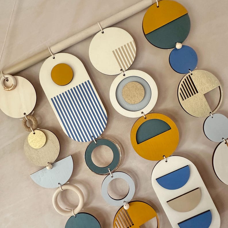Gallery Wall Art - Wood Wall Hanging - Geometric Patterns - Modern Art ...