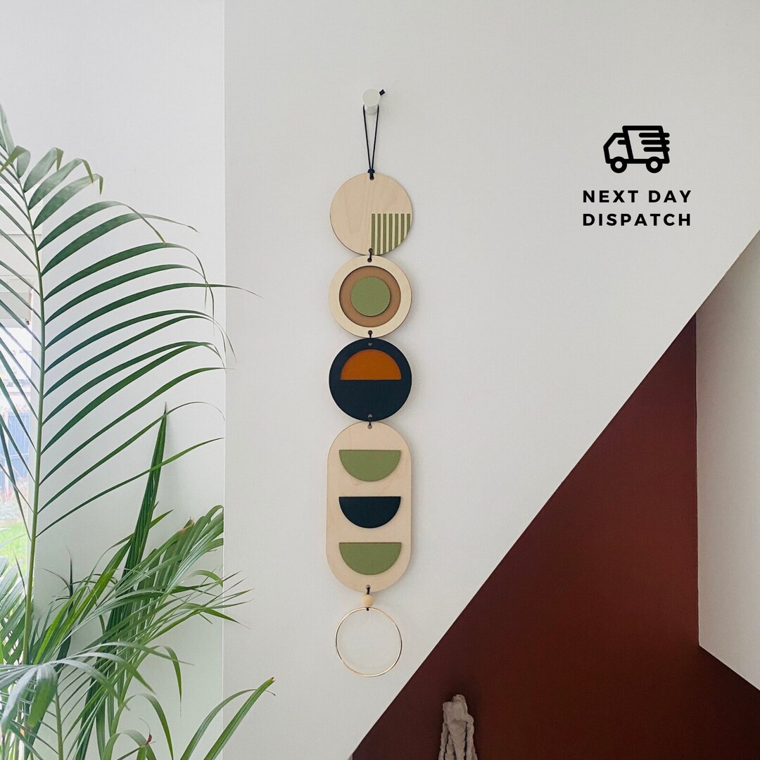 Mid Century Wall Hanging – Slim Geometric Modern Art - Bauhaus Decor - Etsy