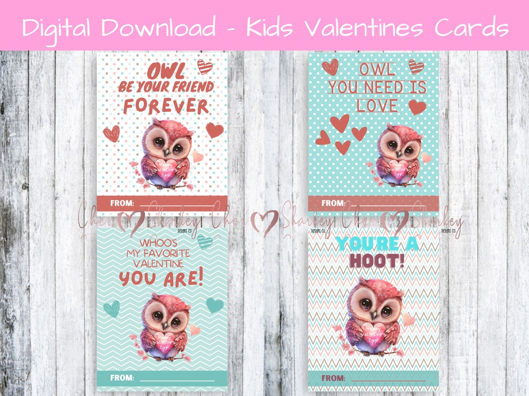 Printable Owl Valentines Classroom Valentines Cards Printable Valentine ...