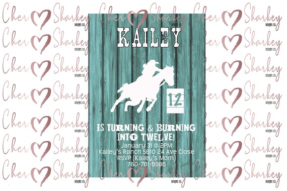 Barrel Racing Printable Birthday Invitation Girls Western | Etsy