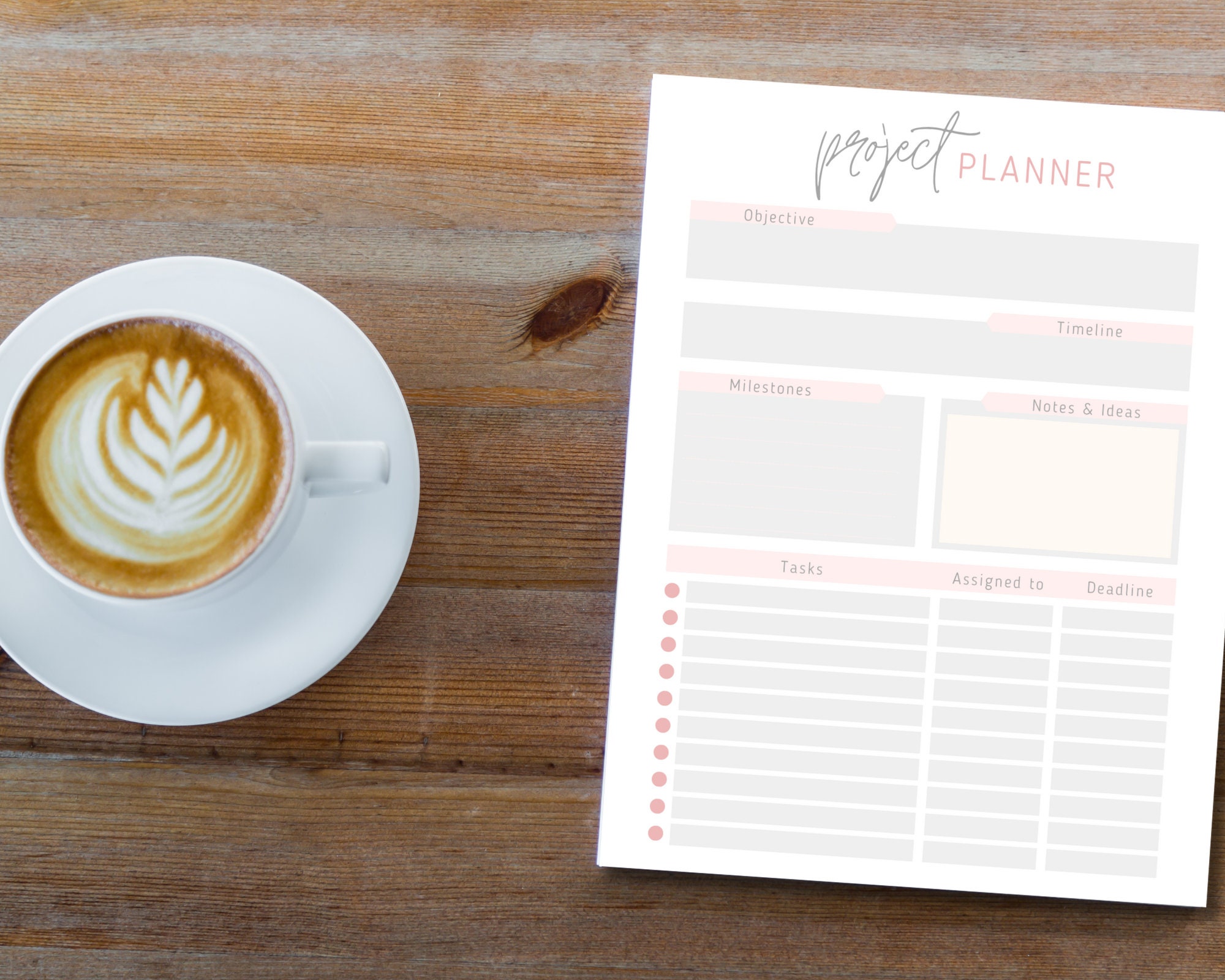 Simple Project Planner EDITABLE Template - Etsy